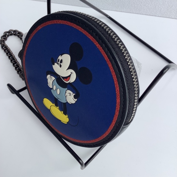 Coach | Bags | Nwt Coach Blue Leather Disney X Coach Round Mickey Coin ...